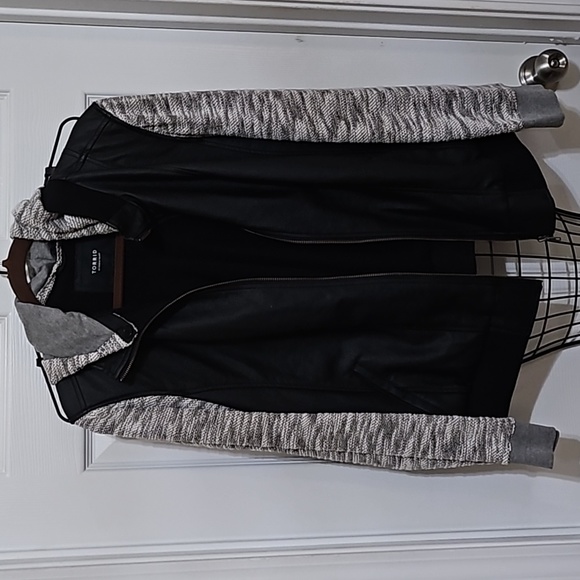 torrid | Jackets & Coats | Hooded Faux Leather Sweater Jacket | Poshmark